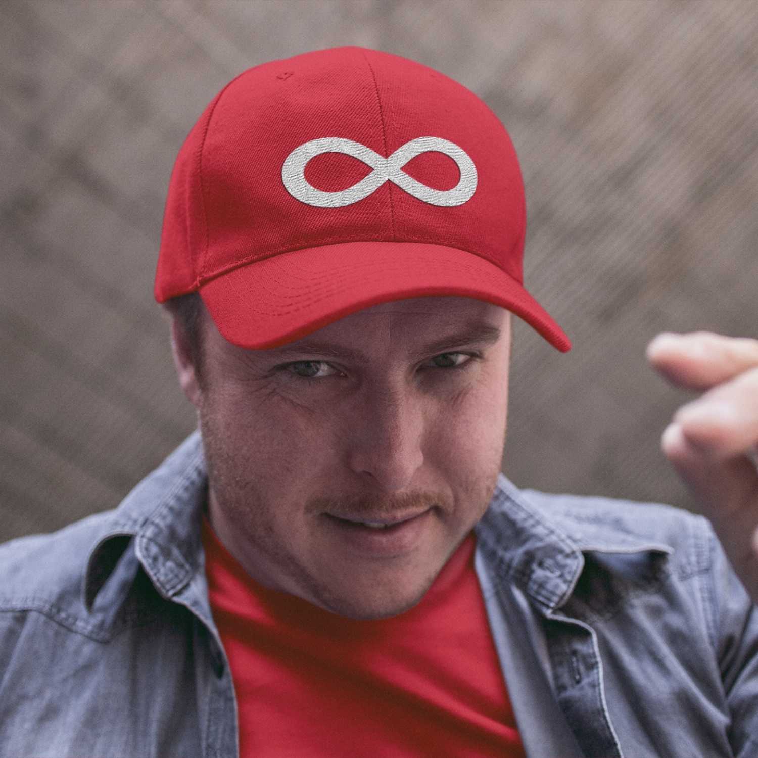 Infinity - Metis Symbol - Red | Hats – Native American Merchandise
