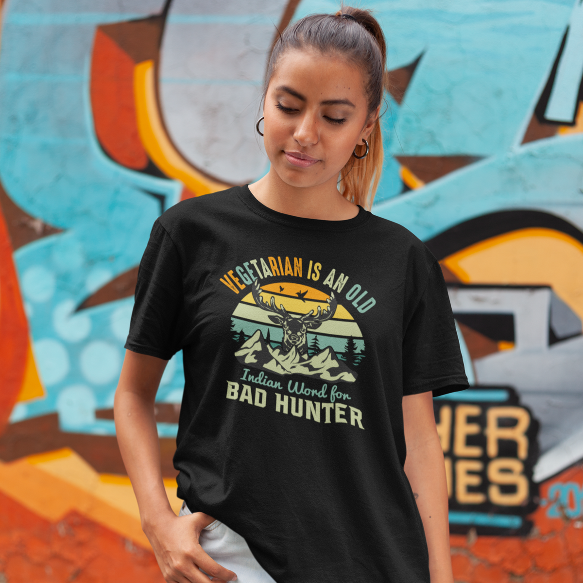 Vegetarian is an Old Indian word for Bad Hunter | Lightweight Tee ...